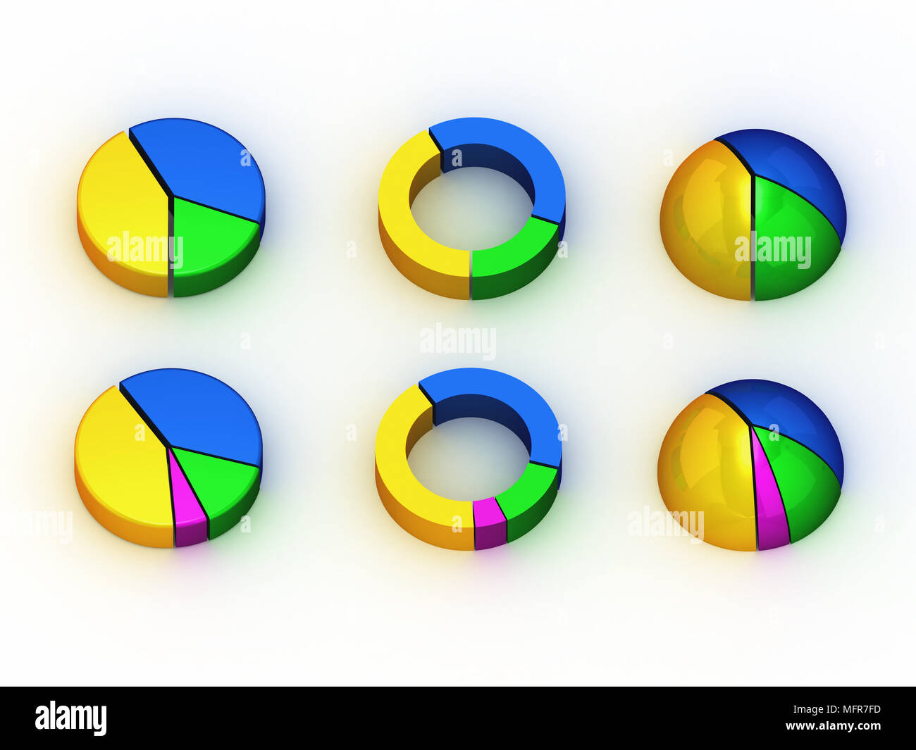 3d diagrams isolated on wthite background Stock Photo - Alamy