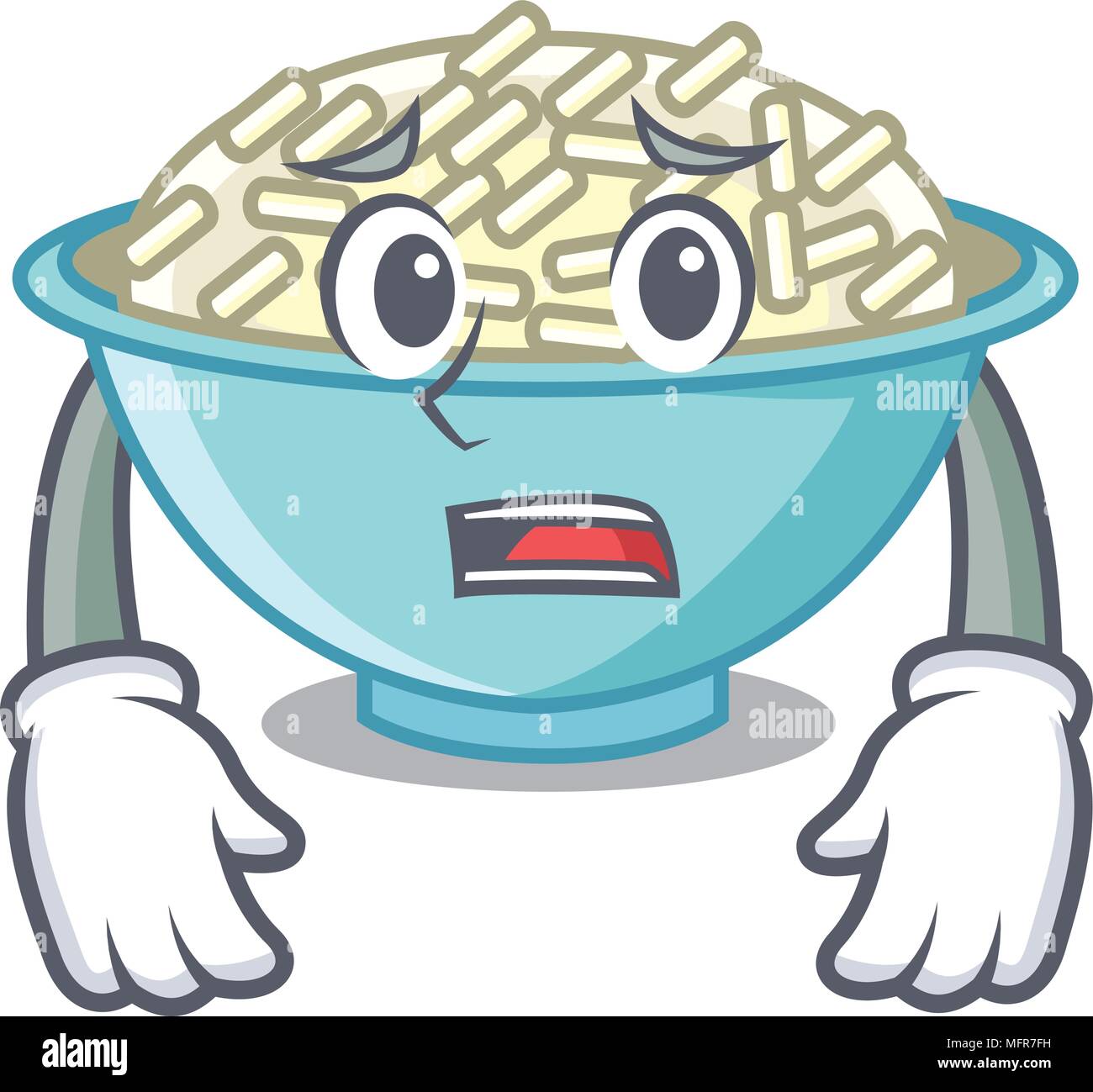 Afraid rice bowl mascot cartoon Stock Vector Image & Art - Alamy