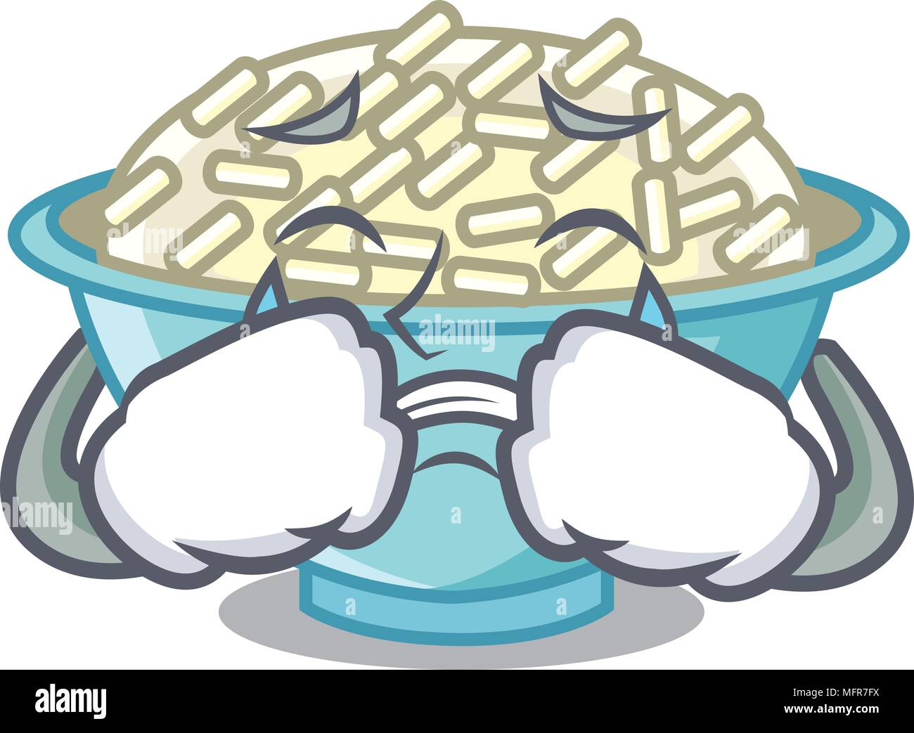 Crying rice bowl mascot cartoon Stock Vector Image & Art - Alamy