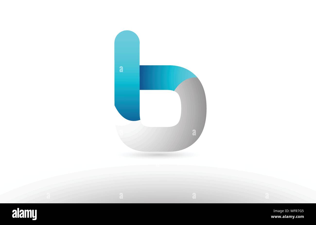 grey blue alphabet letter b logo 3d design suitable for a company or ...