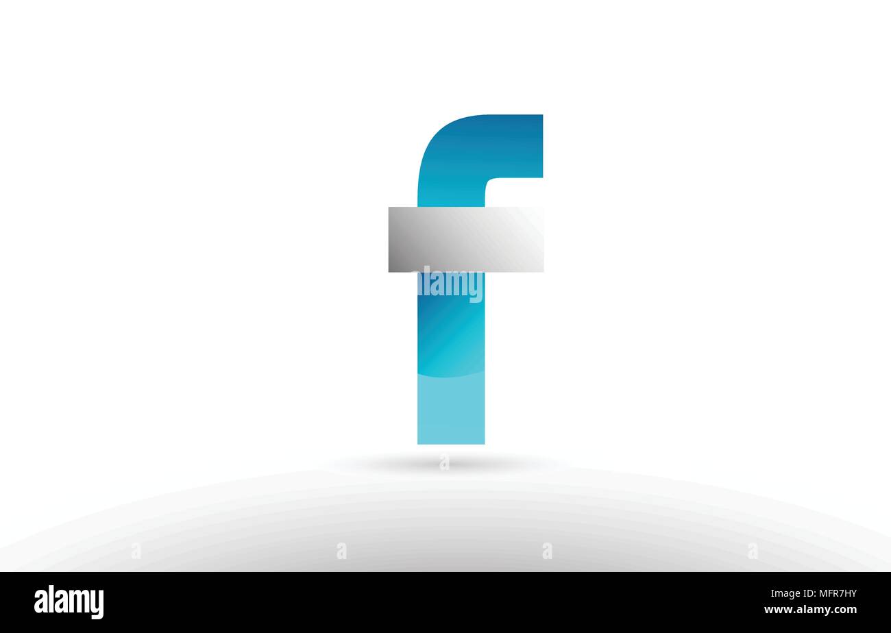 grey blue alphabet letter f logo 3d design suitable for a company or ...