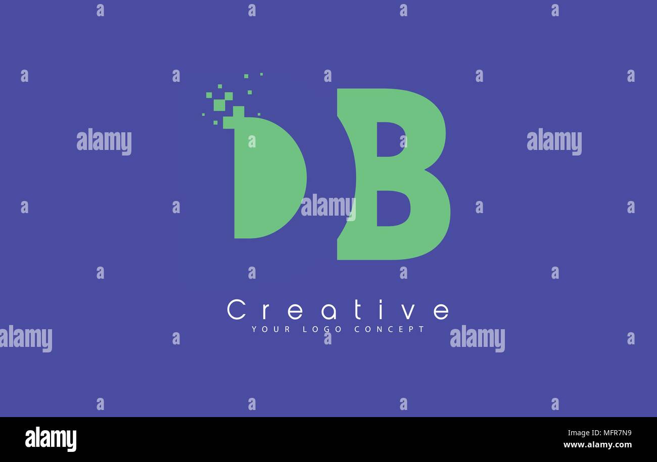 DB Letter Logo Design With Negative Space Concept in Blue and Green ...