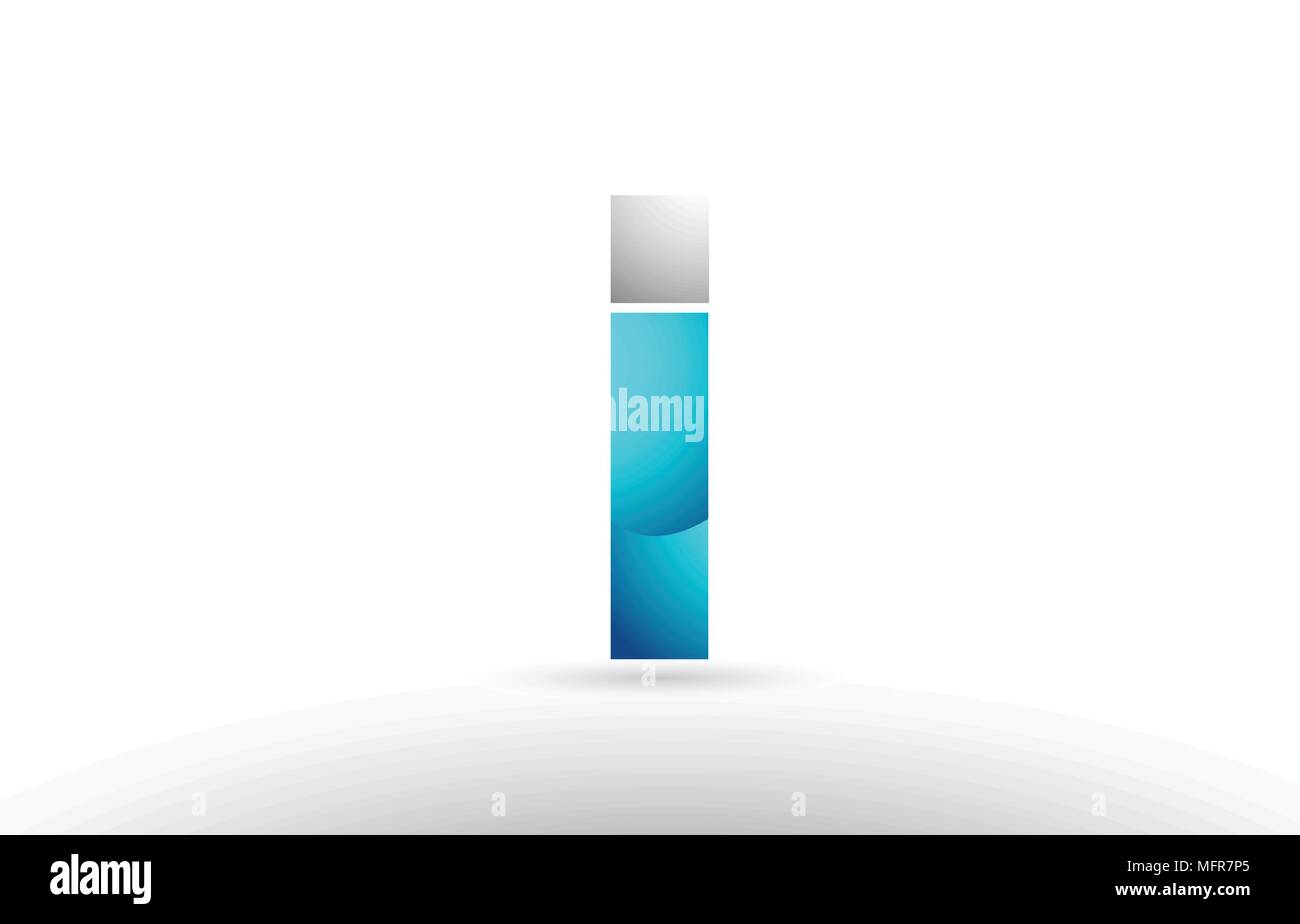 grey blue alphabet letter i logo 3d design suitable for a company or ...