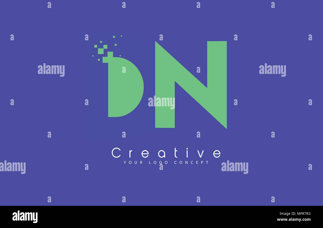 DN Letter Logo Design With Negative Space Concept in Blue and Green ...
