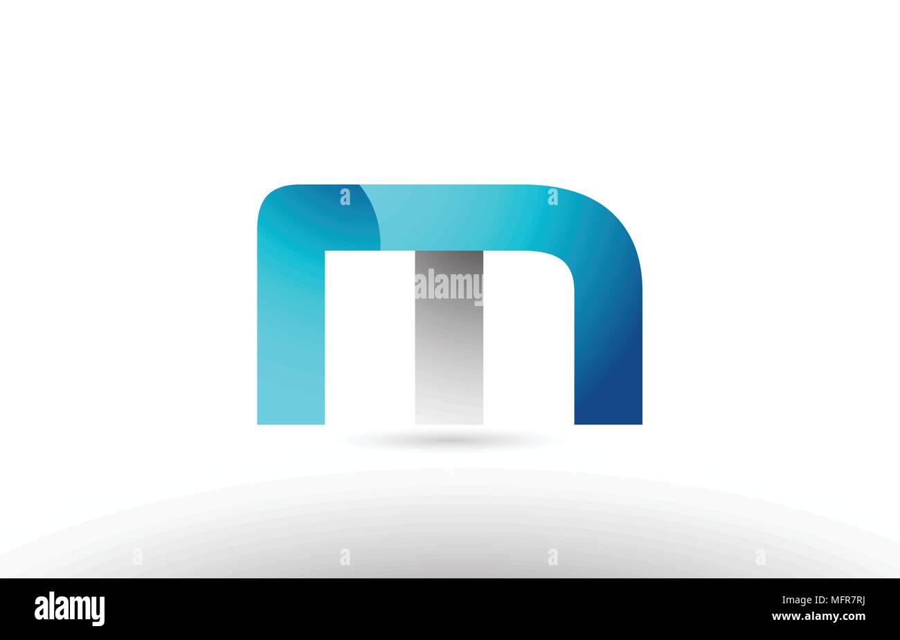 grey blue alphabet letter m logo 3d design suitable for a company or ...