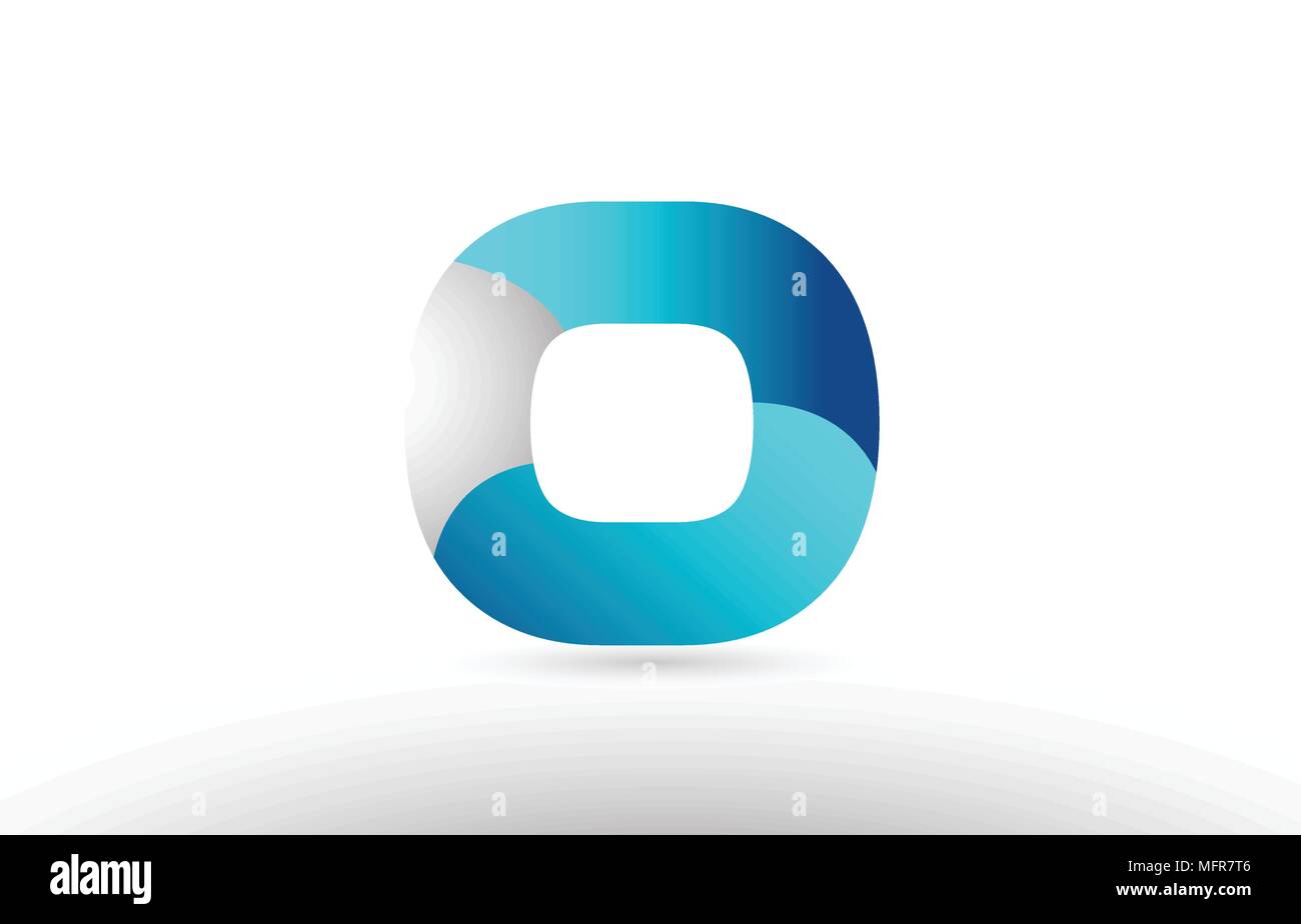 grey blue alphabet letter o logo 3d design suitable for a company or ...