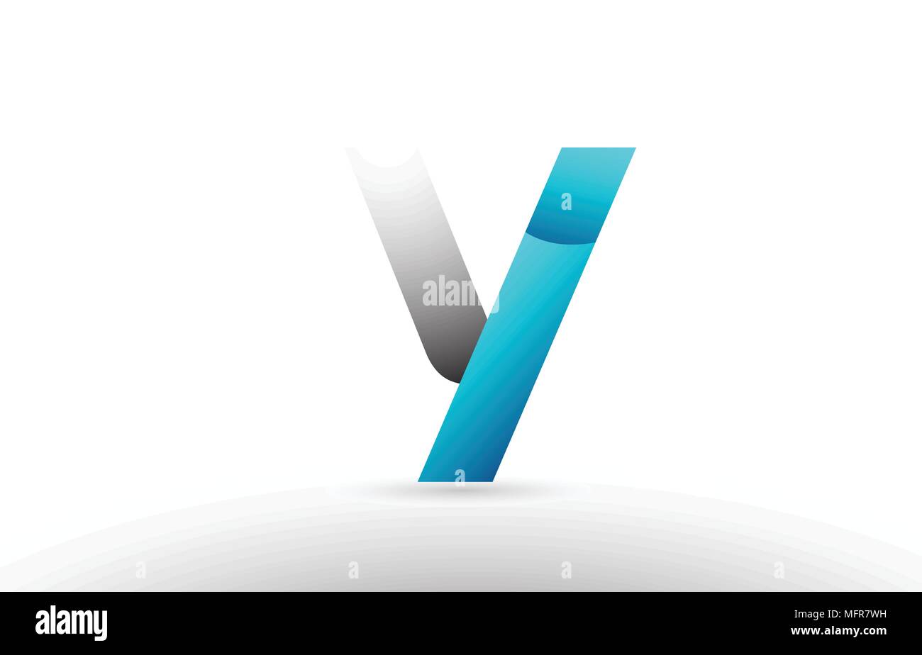 grey blue alphabet letter y logo 3d design suitable for a company or ...
