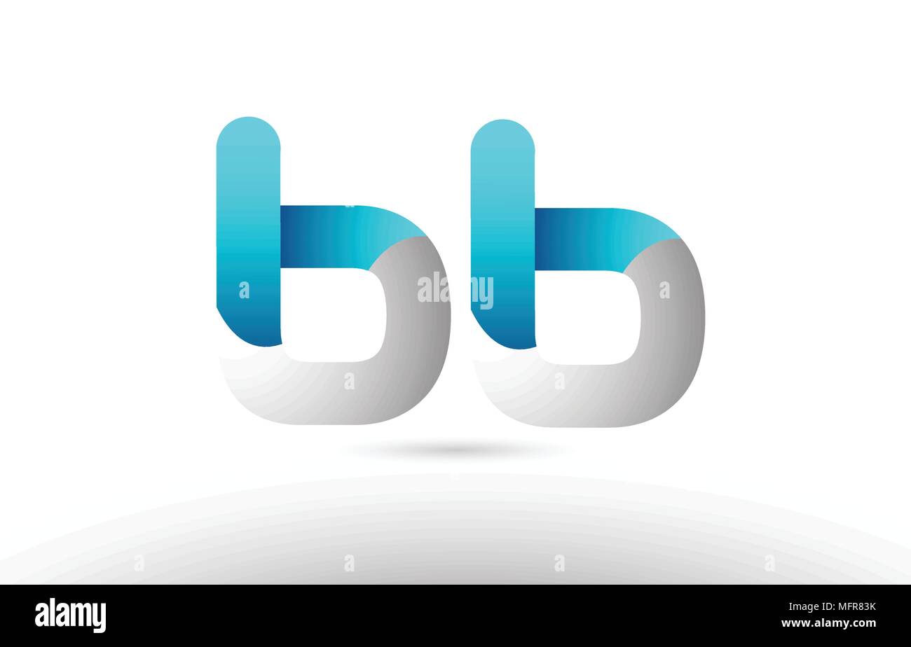 grey blue alphabet letter bb b b logo 3d design suitable for a company ...
