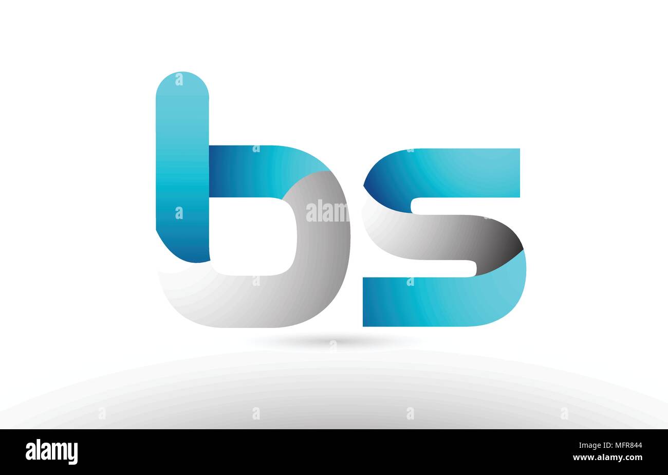 grey blue alphabet letter bs b s logo 3d design suitable for a company ...