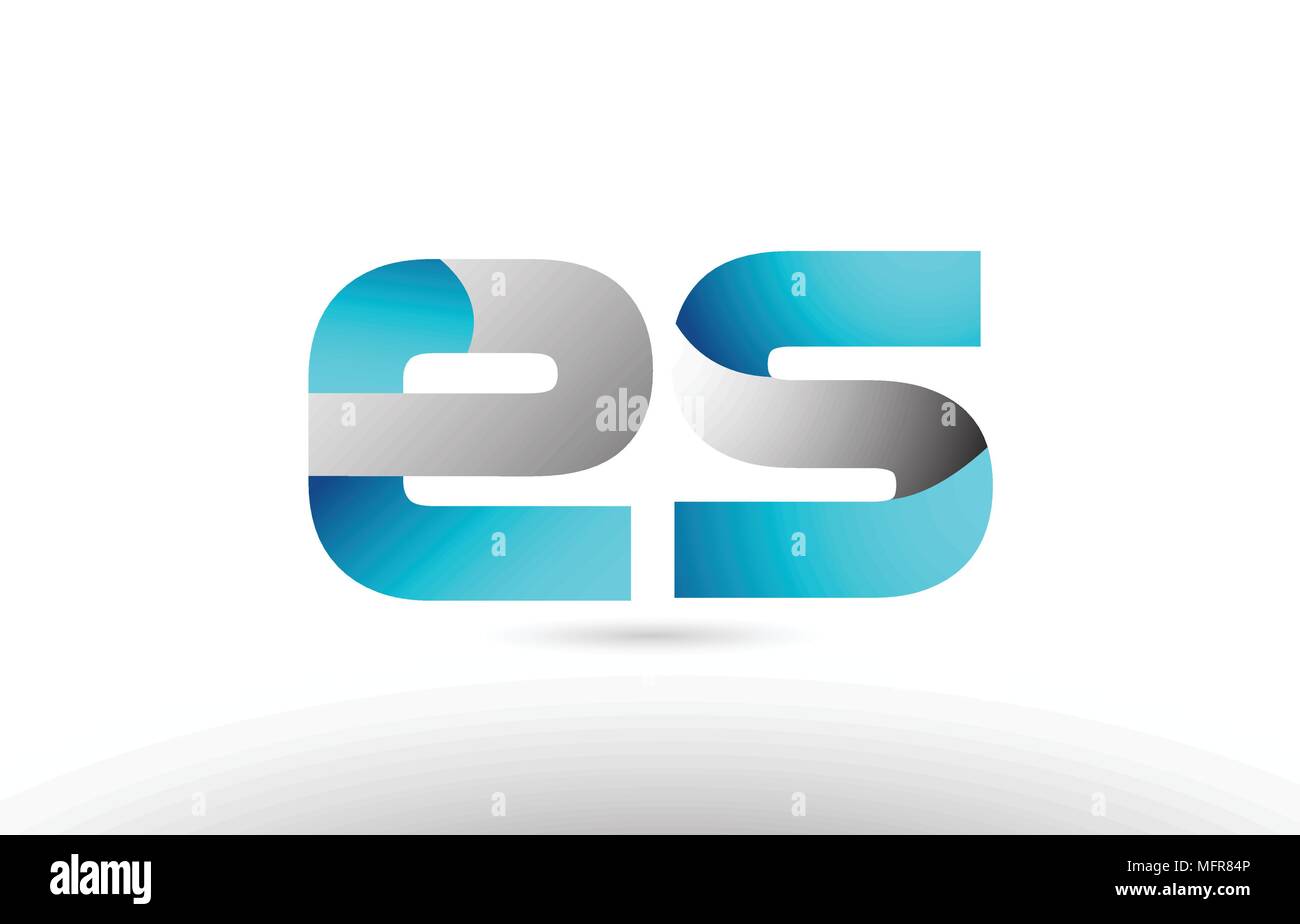 grey blue alphabet letter es e s logo 3d design suitable for a company ...