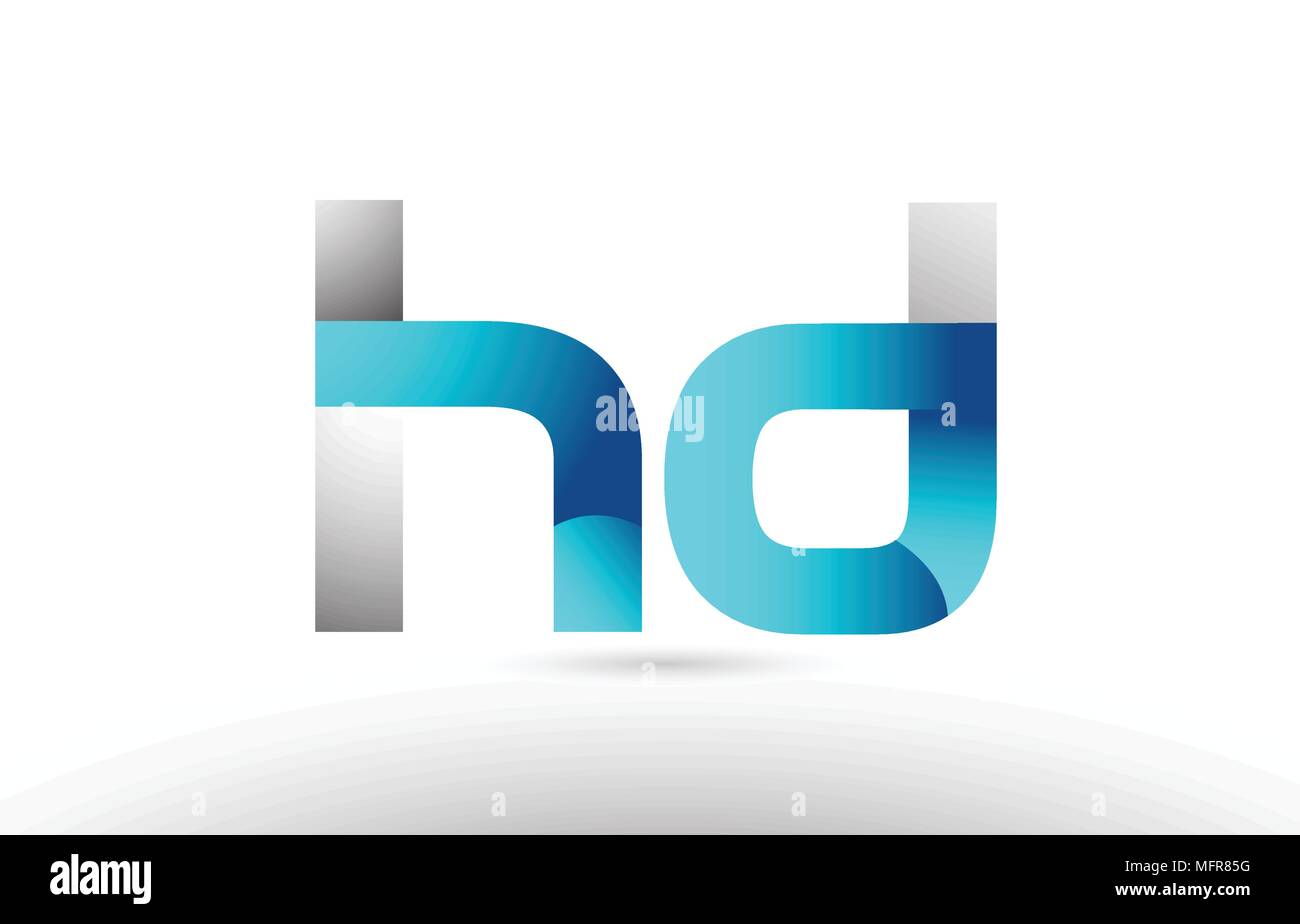 grey blue alphabet letter hd h d logo 3d design suitable for a company ...