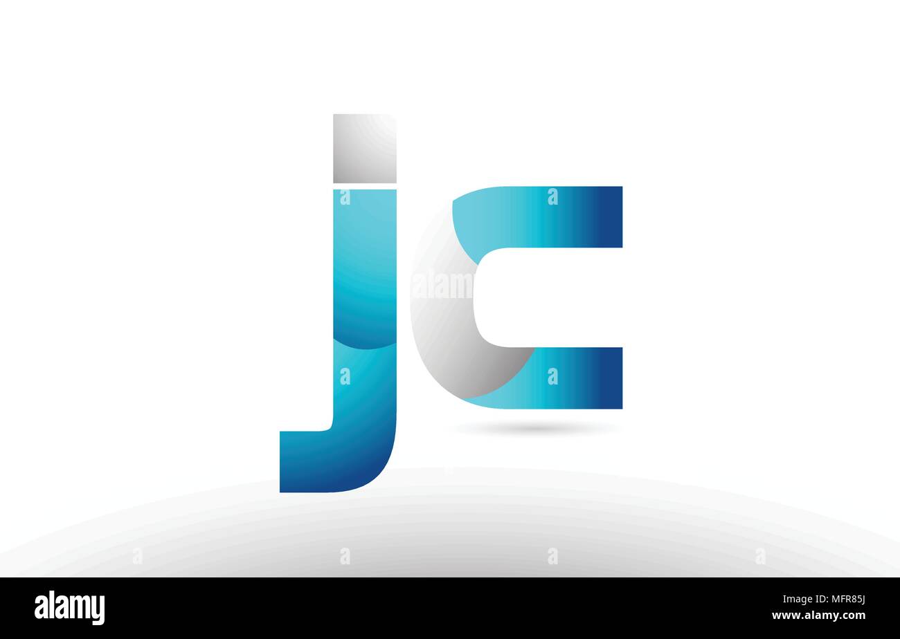 grey blue alphabet letter jc j c logo 3d design suitable for a company ...