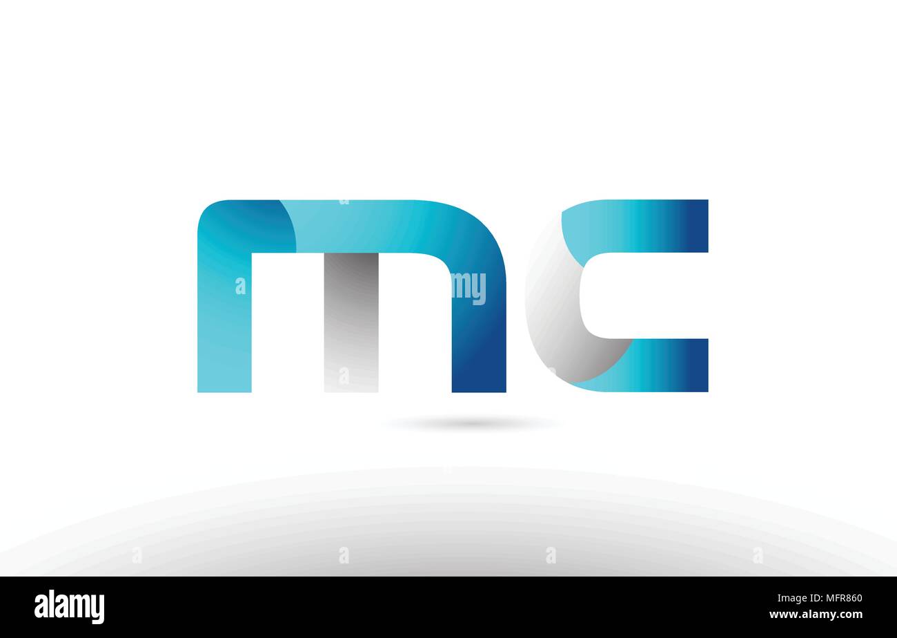 grey blue alphabet letter mc m c logo 3d design suitable for a company ...