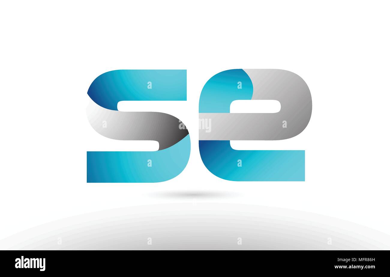 grey blue alphabet letter se s e logo 3d design suitable for a company ...