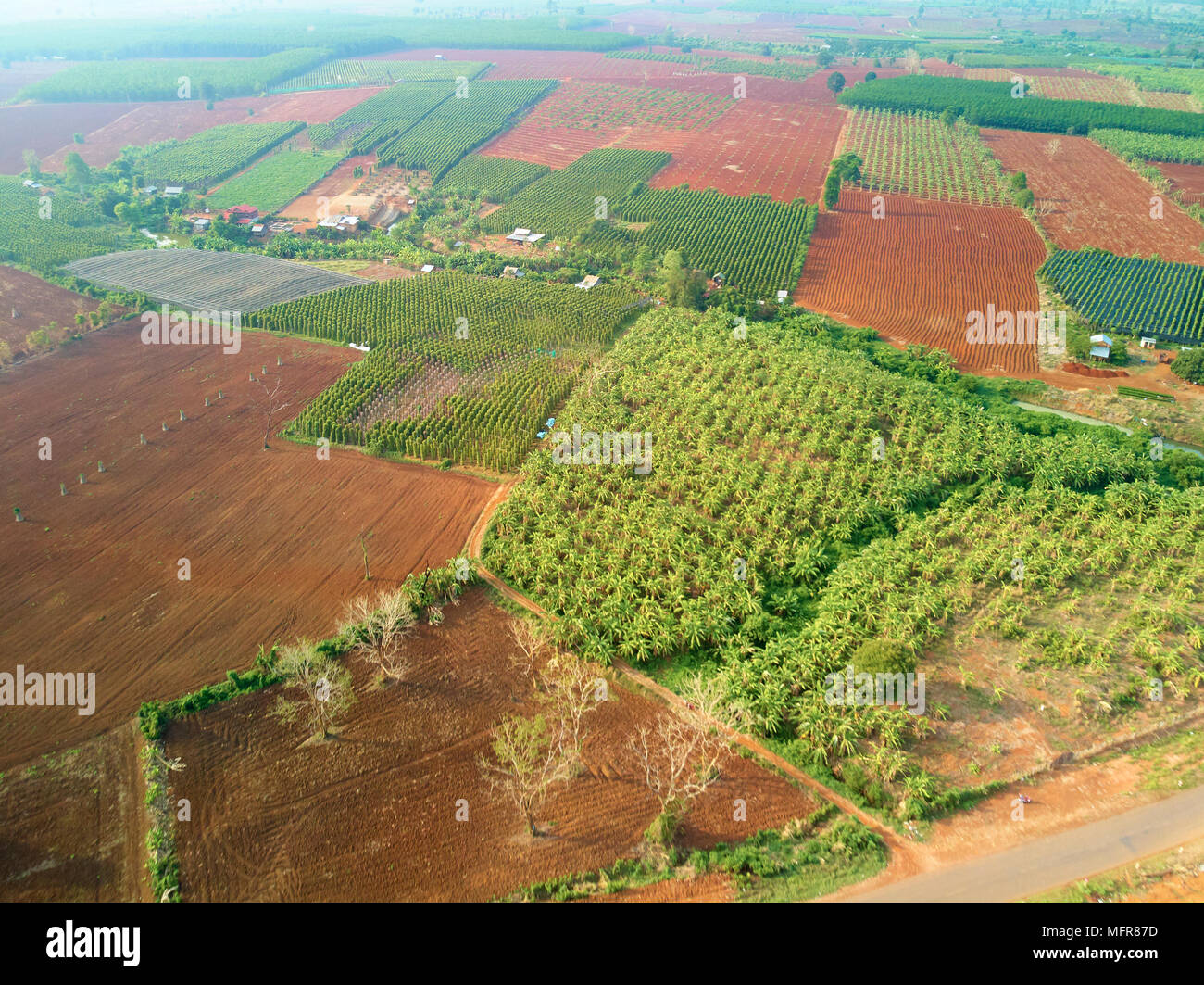 Aerial drone view of countryside cambodia Stock Photo - Alamy