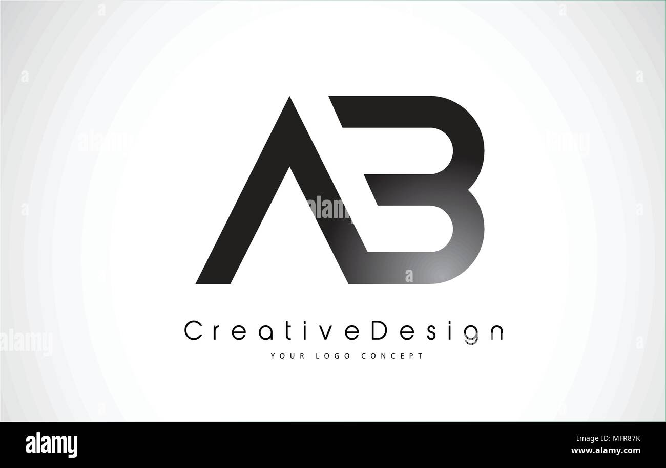 AB Letter Logo Design in Black Colors. Creative Modern Letters Vector ...