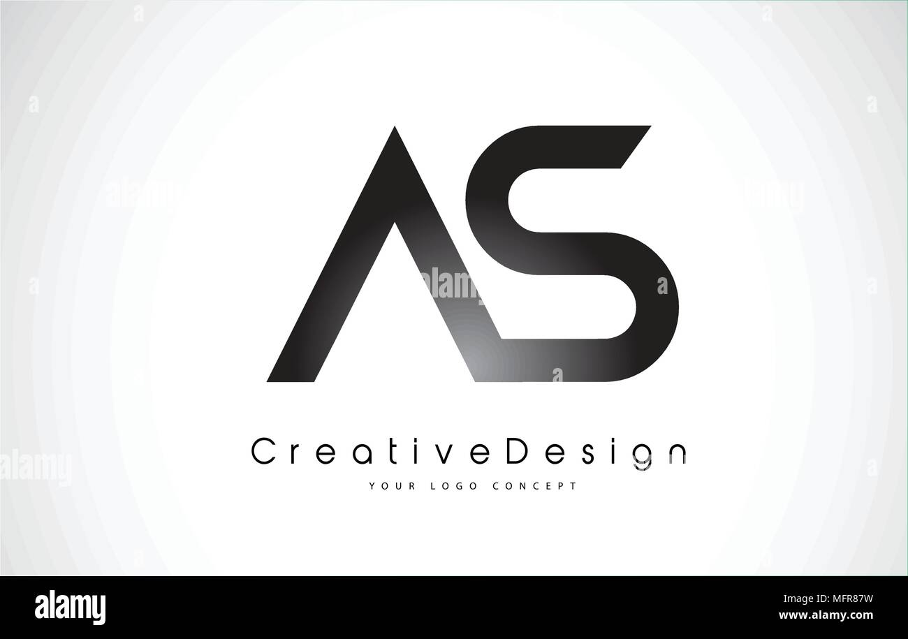 AS Letter Logo Design in Black Colors. Creative Modern Letters Vector ...