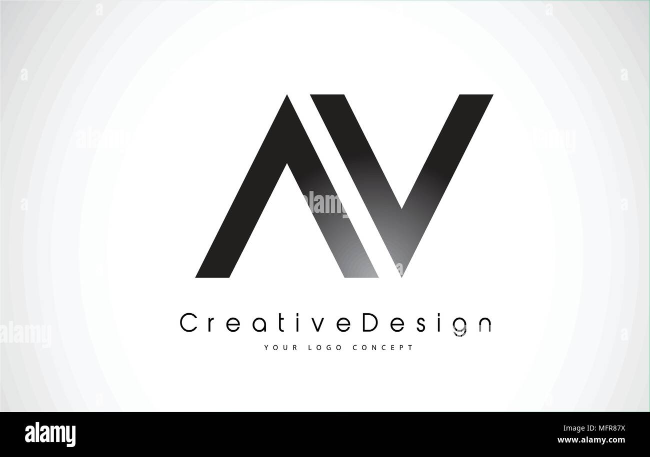 AV Letter Logo Design in Black Colors. Creative Modern Letters Vector ...