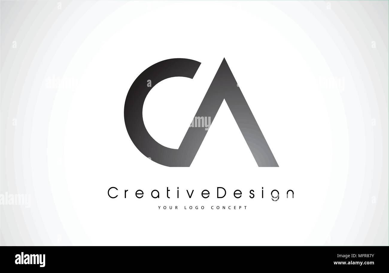CA Letter Logo Design in Black Colors. Creative Modern Letters Vector ...
