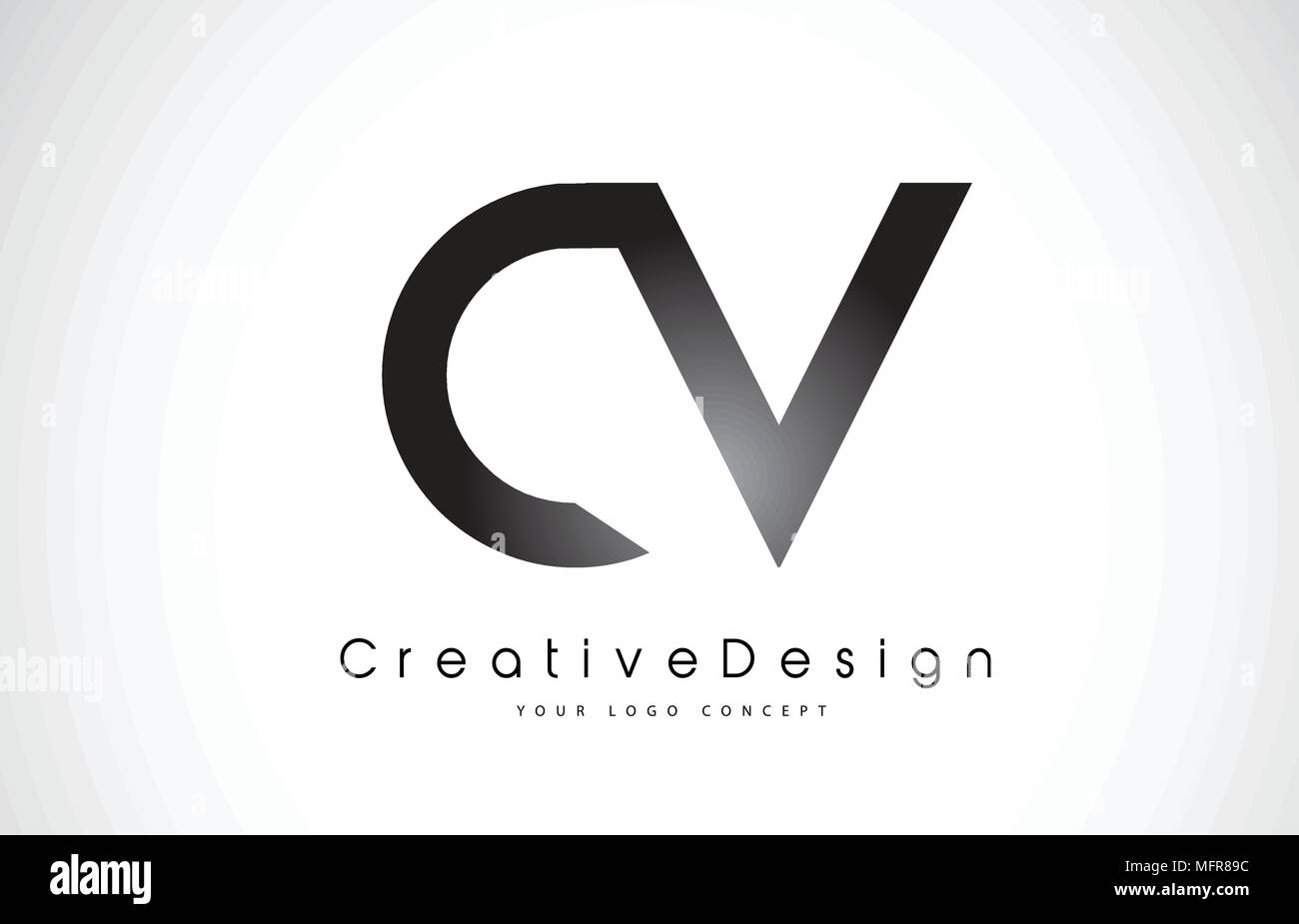 CV C V Letter Logo Design in Black Colors. Creative Modern Letters ...