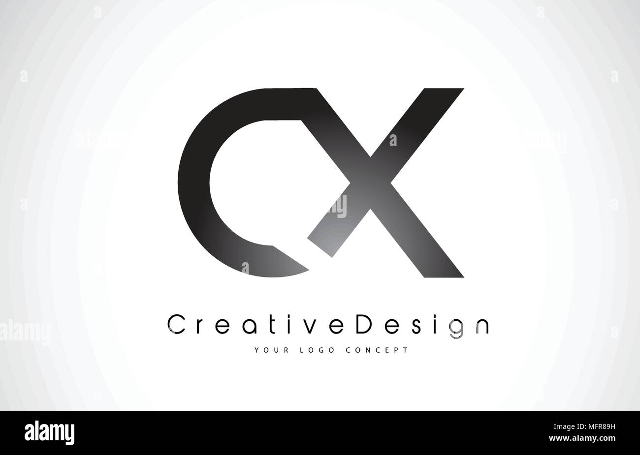 CX C X Letter Logo Design in Black Colors. Creative Modern Letters ...