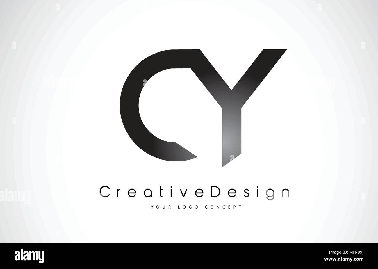 CY C Y Letter Logo Design in Black Colors. Creative Modern Letters ...