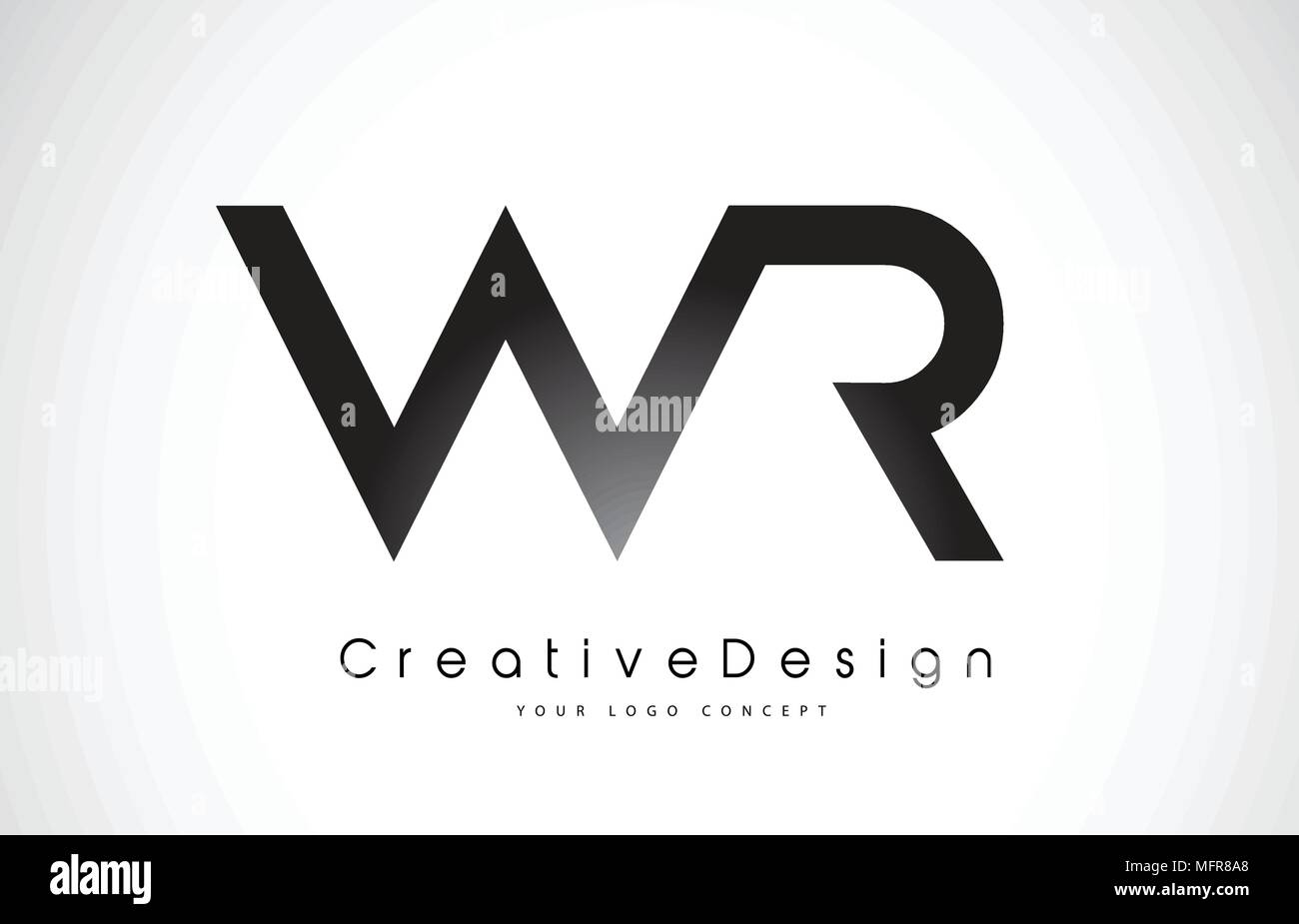 WR W R Letter Logo Design in Black Colors. Creative Modern Letters ...