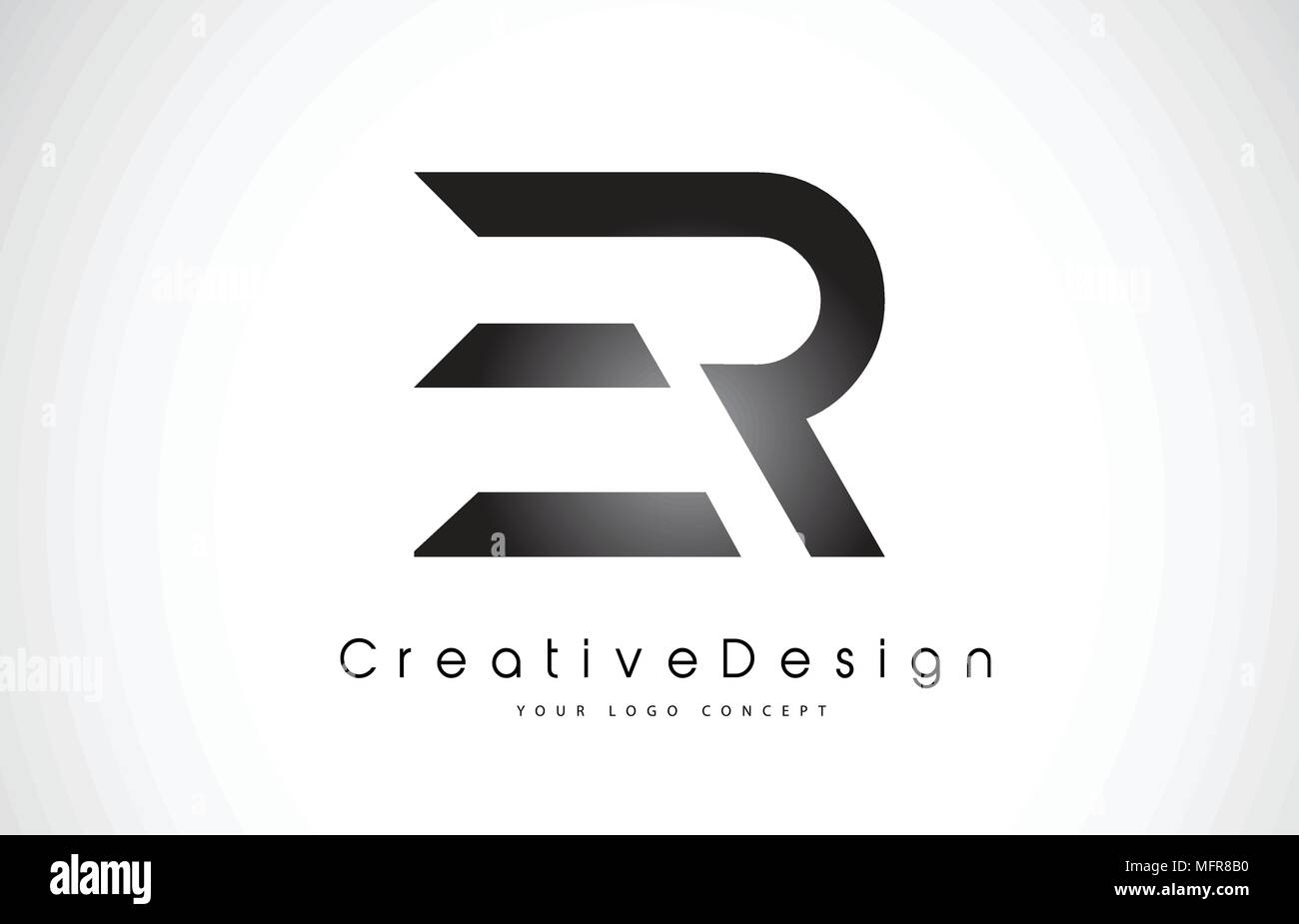 ER E R Letter Logo Design in Black Colors. Creative Modern Letters ...