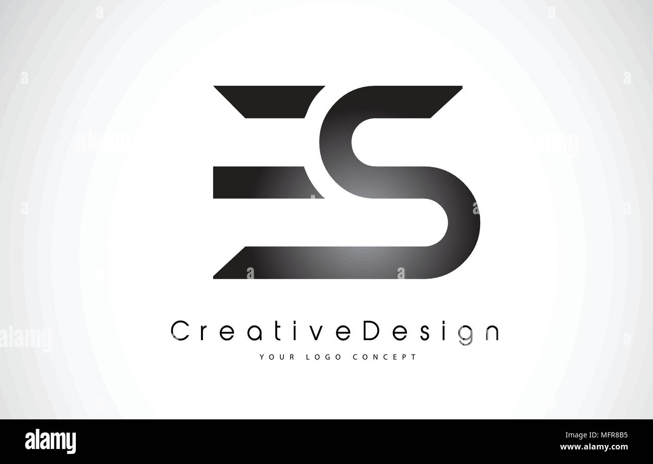 ES E S Letter Logo Design in Black Colors. Creative Modern Letters ...