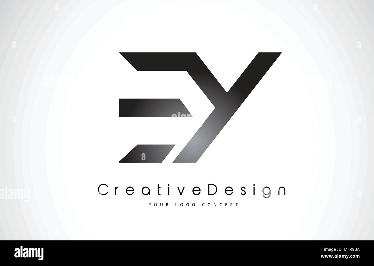 EY E Y Letter Logo Design in Black Colors. Creative Modern Letters ...
