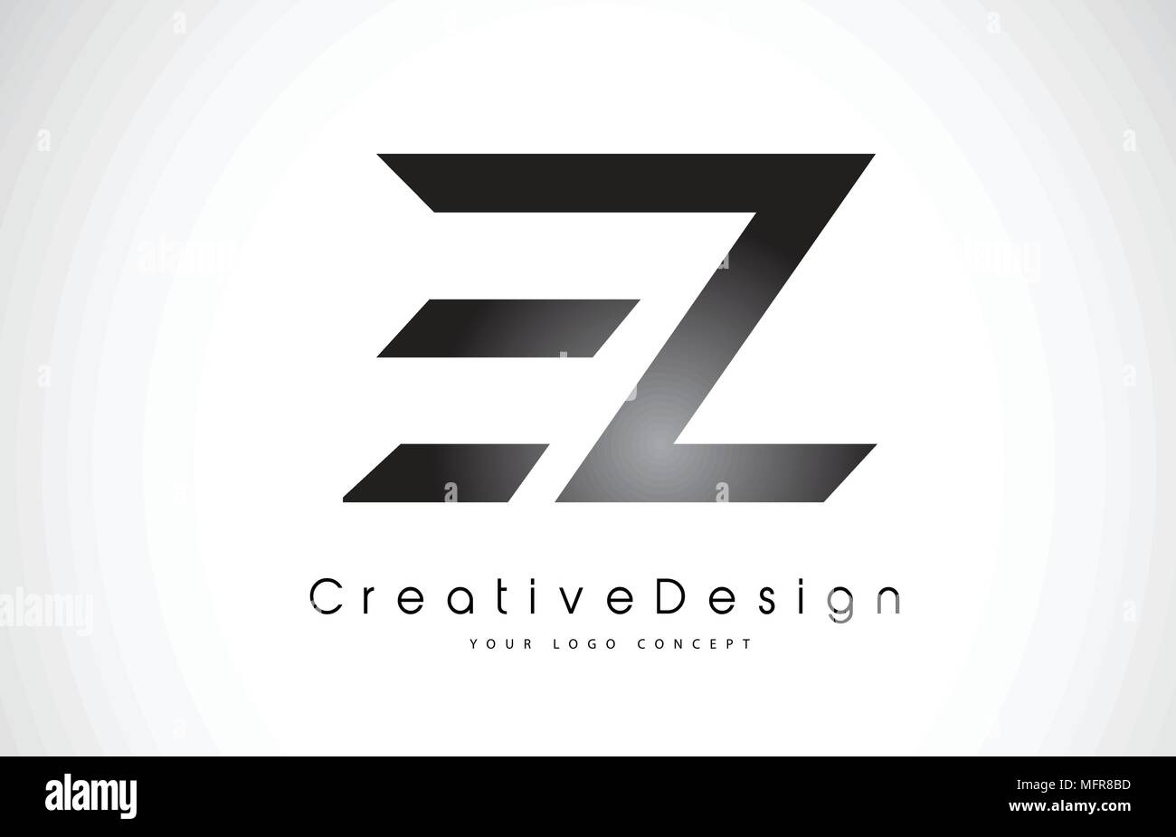 EZ E Z Letter Logo Design in Black Colors. Creative Modern Letters ...