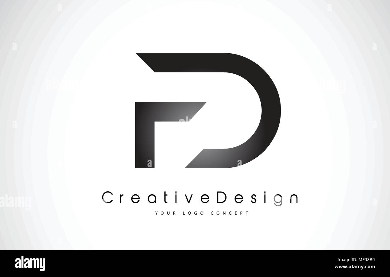 FD F D Letter Logo Design in Black Colors. Creative Modern Letters ...