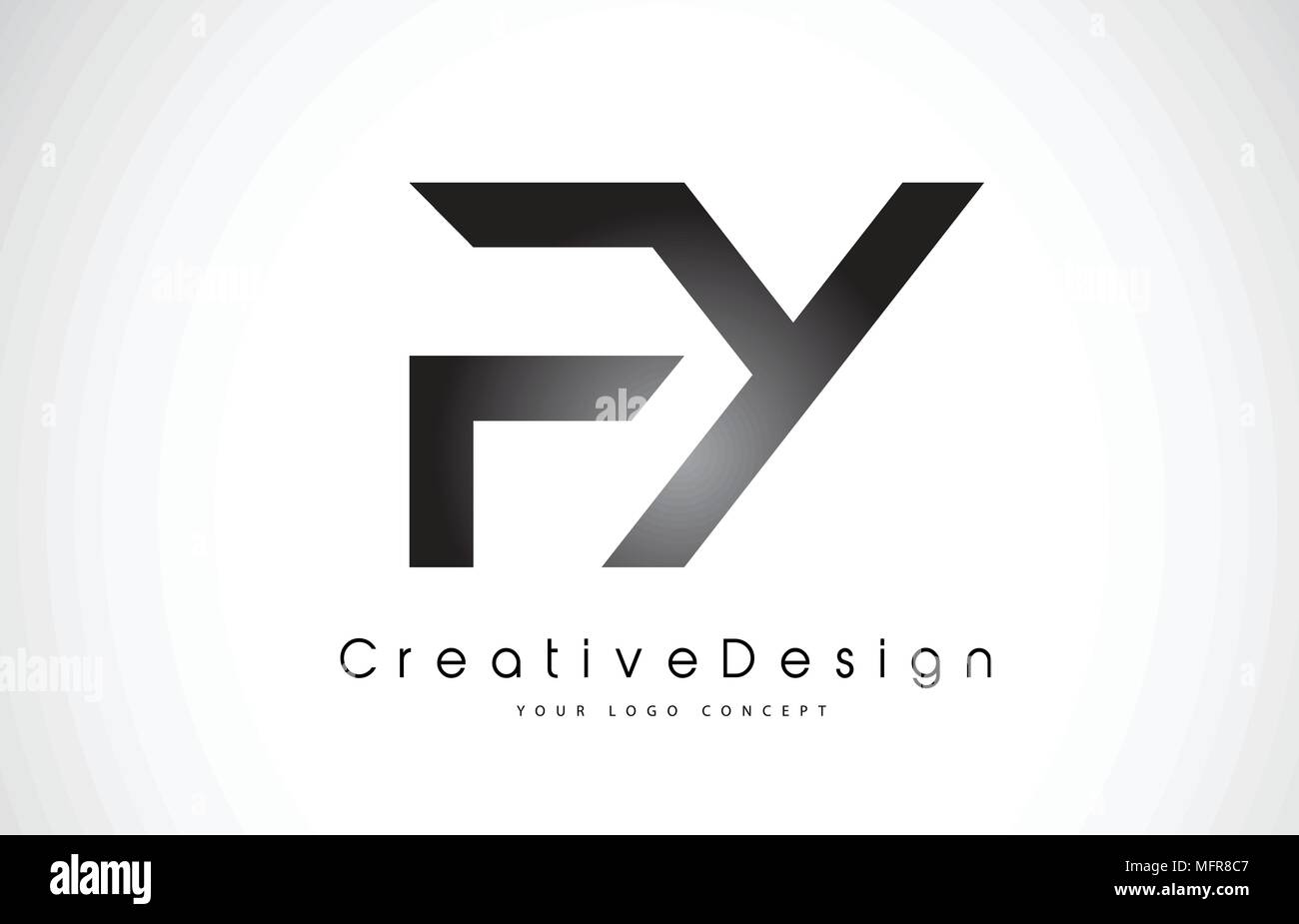 FY F Y Letter Logo Design in Black Colors. Creative Modern Letters ...