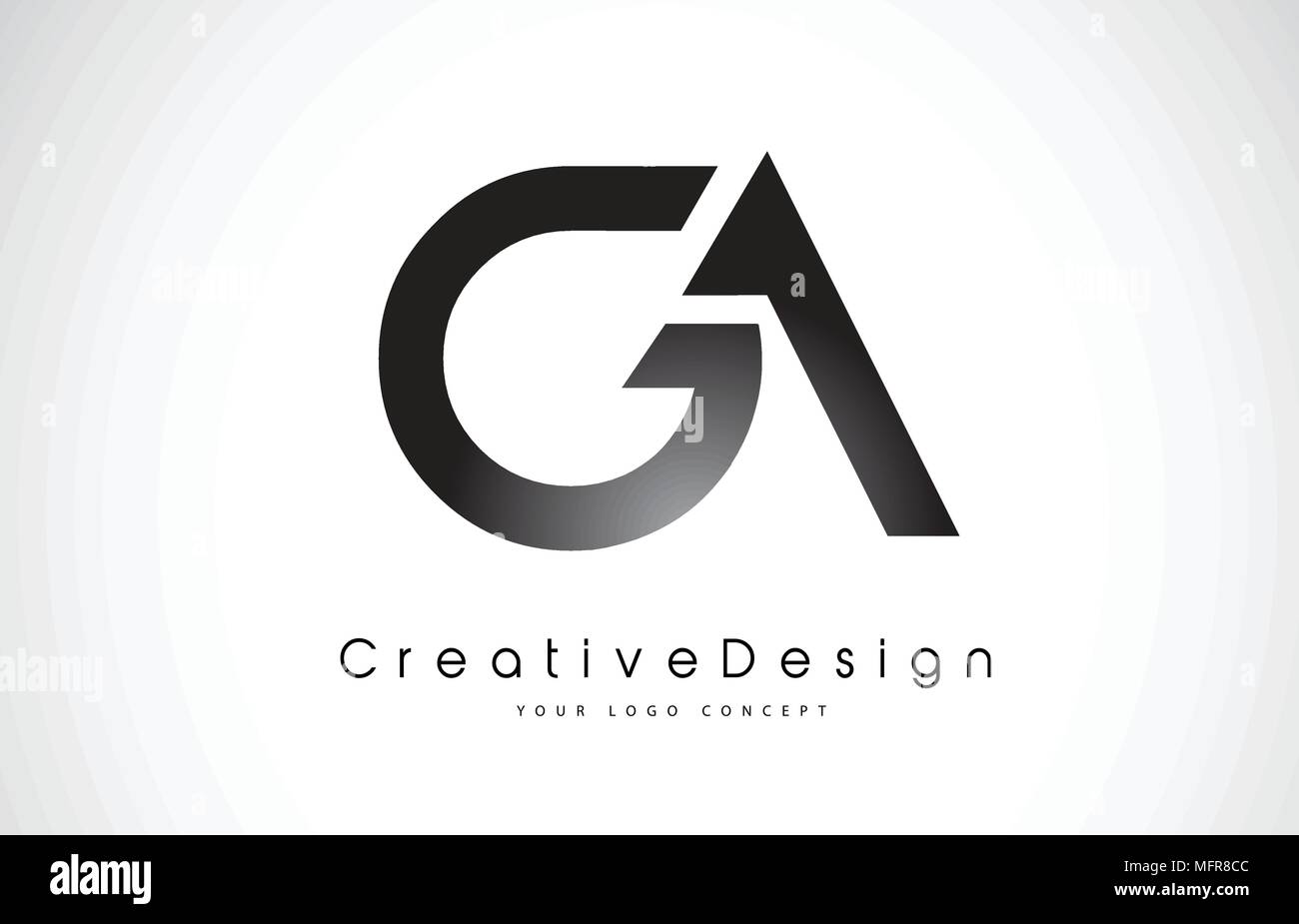 GA G A Letter Logo Design in Black Colors. Creative Modern Letters ...