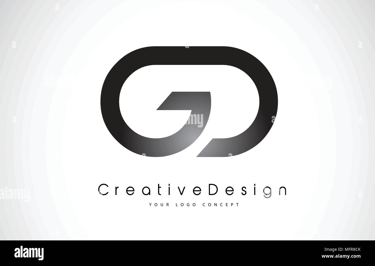 GD G D Letter Logo Design in Black Colors. Creative Modern Letters ...