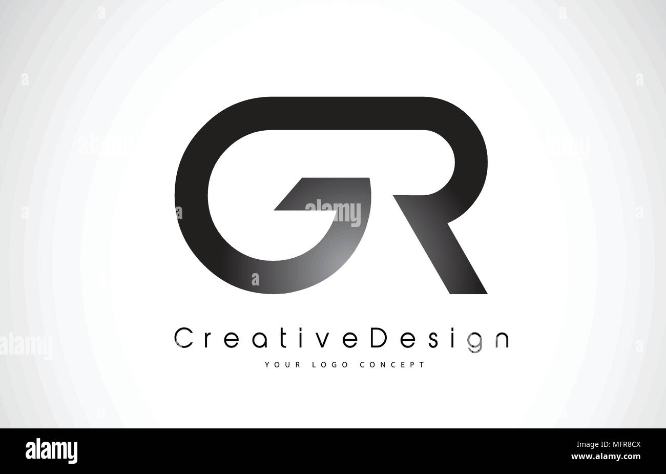 GR G R Letter Logo Design in Black Colors. Creative Modern Letters ...