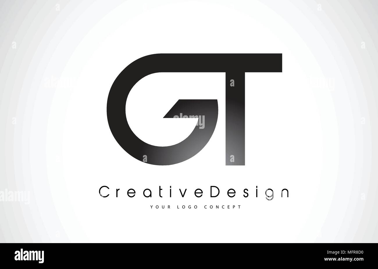 GT G T Letter Logo Design in Black Colors. Creative Modern Letters ...