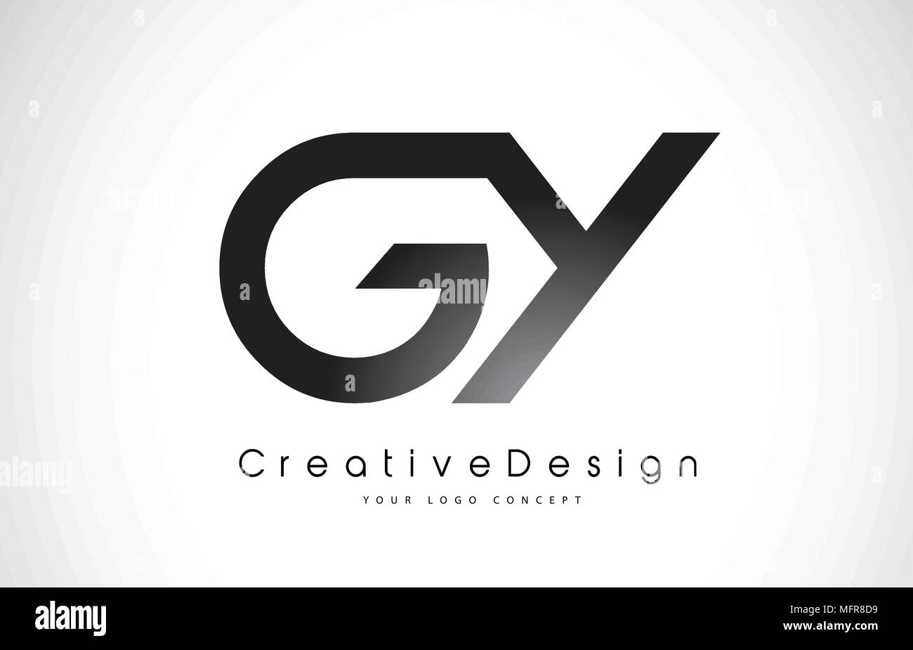 GY G Y Letter Logo Design in Black Colors. Creative Modern Letters ...