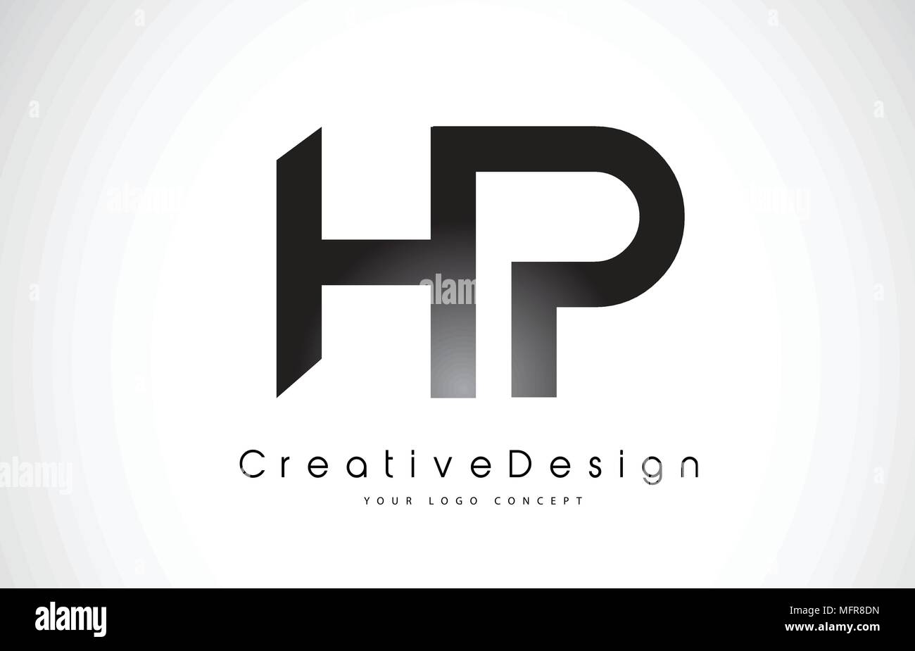 HP H P Letter Logo Design in Black Colors. Creative Modern Letters ...
