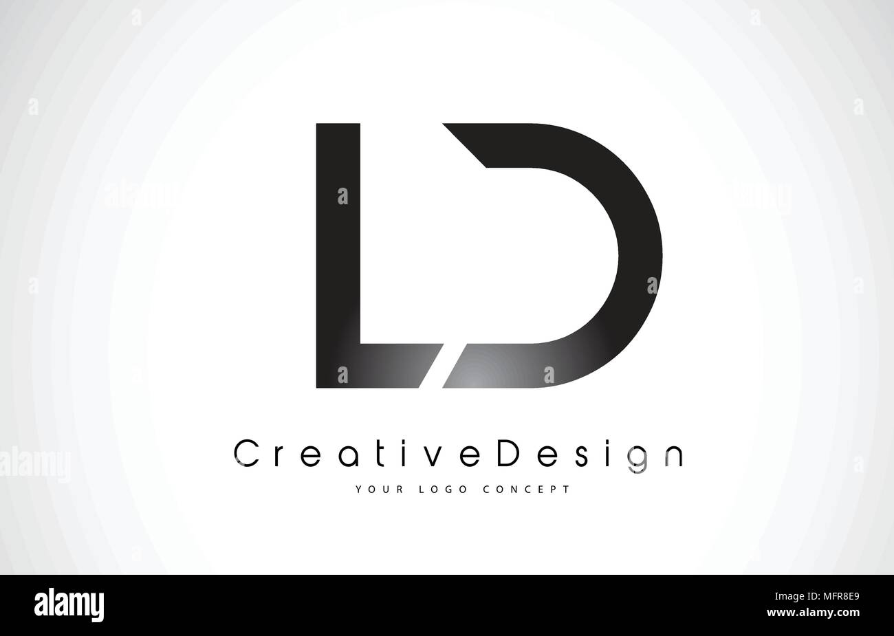 LD L D Letter Logo Design in Black Colors. Creative Modern Letters ...