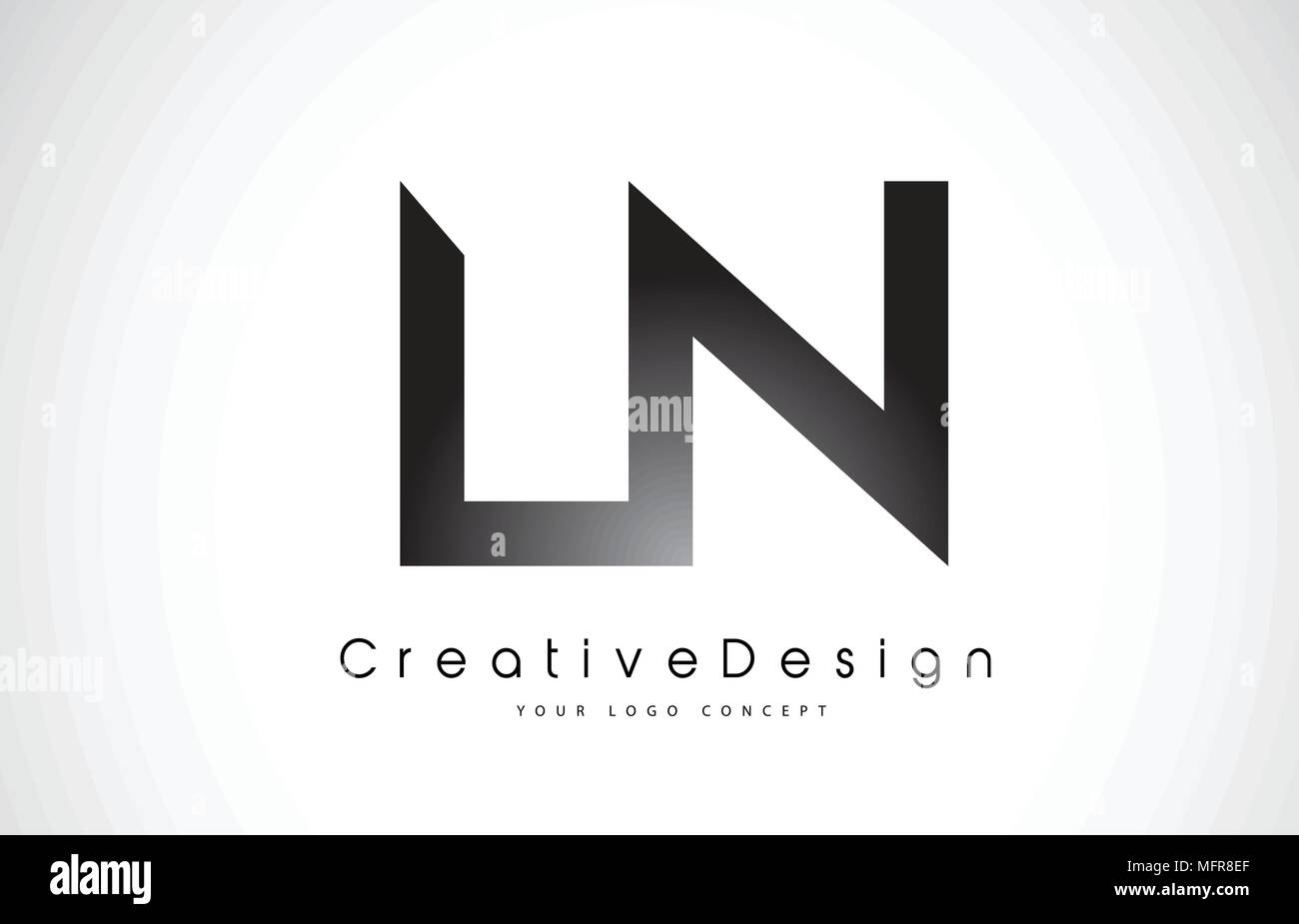 LN L N Letter Logo Design in Black Colors. Creative Modern Letters ...