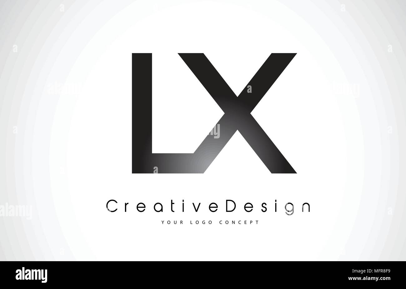LX L X Letter Logo Design in Black Colors. Creative Modern Letters ...