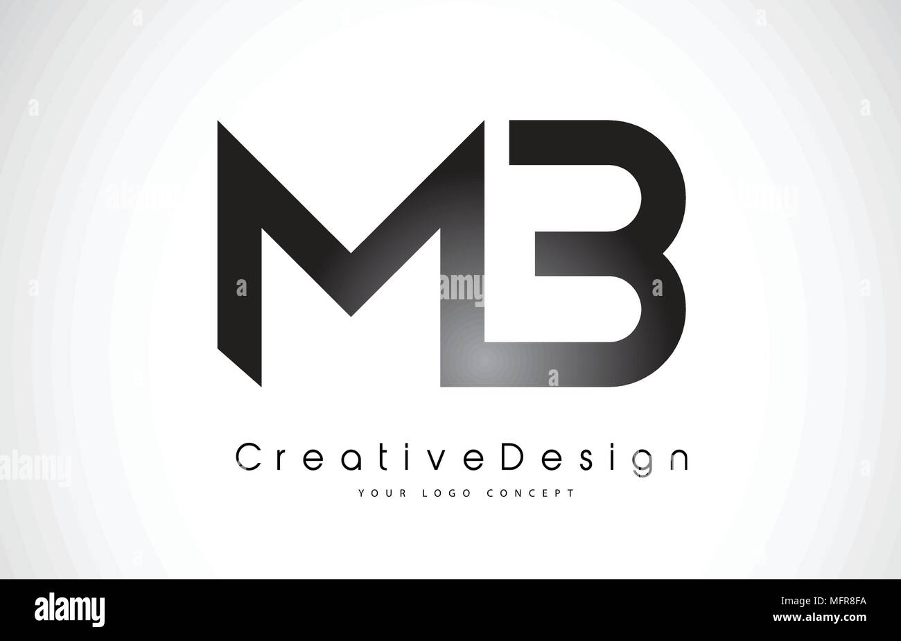 MB M B Letter Logo Design in Black Colors. Creative Modern Letters ...