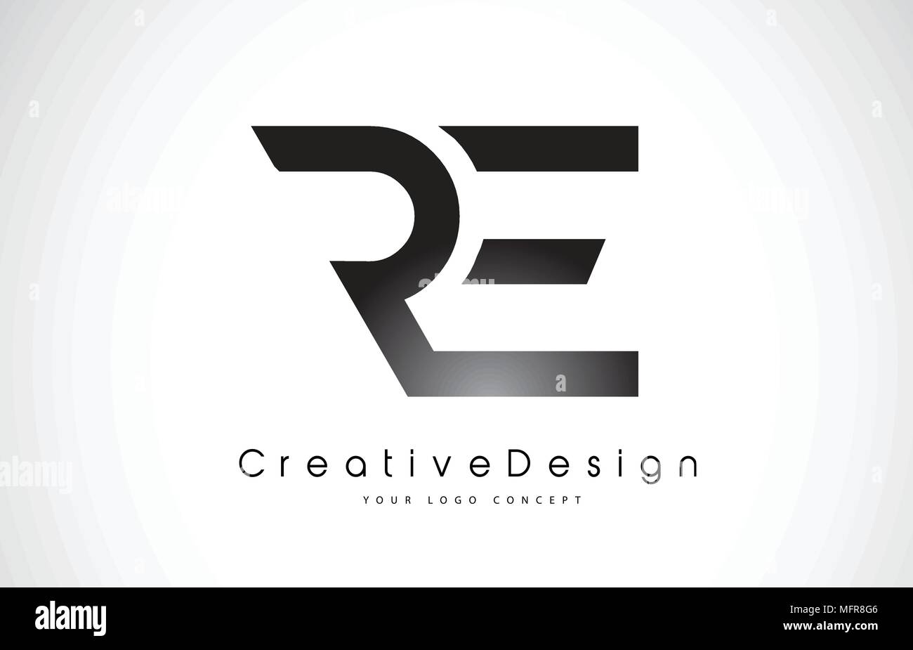 RE R E Letter Logo Design in Black Colors. Creative Modern Letters ...