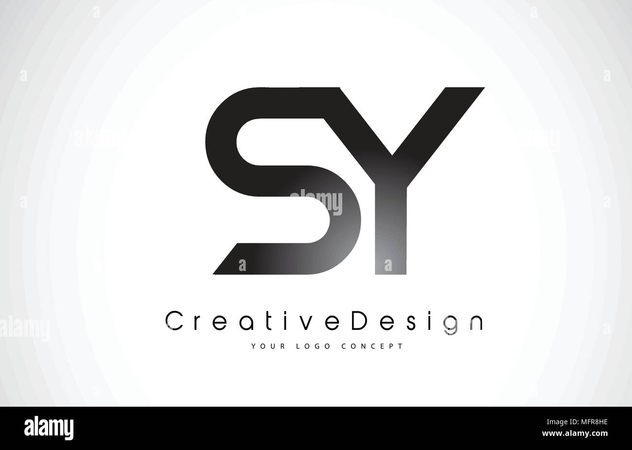 SY S Y Letter Logo Design in Black Colors. Creative Modern Letters ...