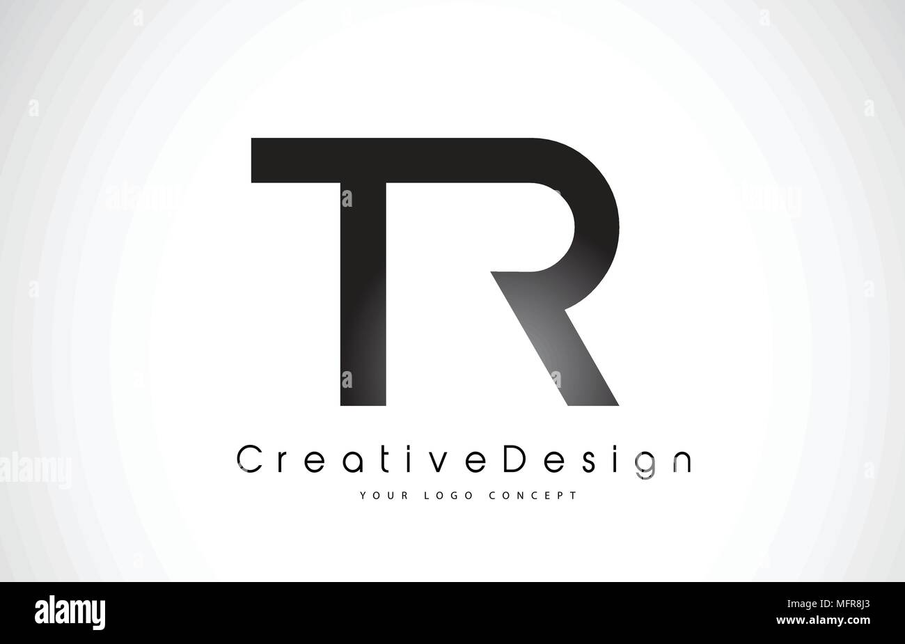 TR T R Letter Logo Design in Black Colors. Creative Modern Letters ...