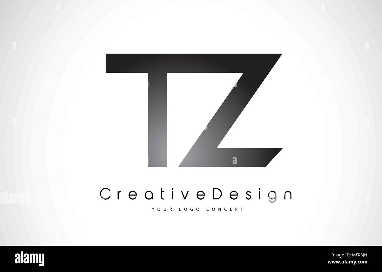 TZ T Z Letter Logo Design in Black Colors. Creative Modern Letters ...