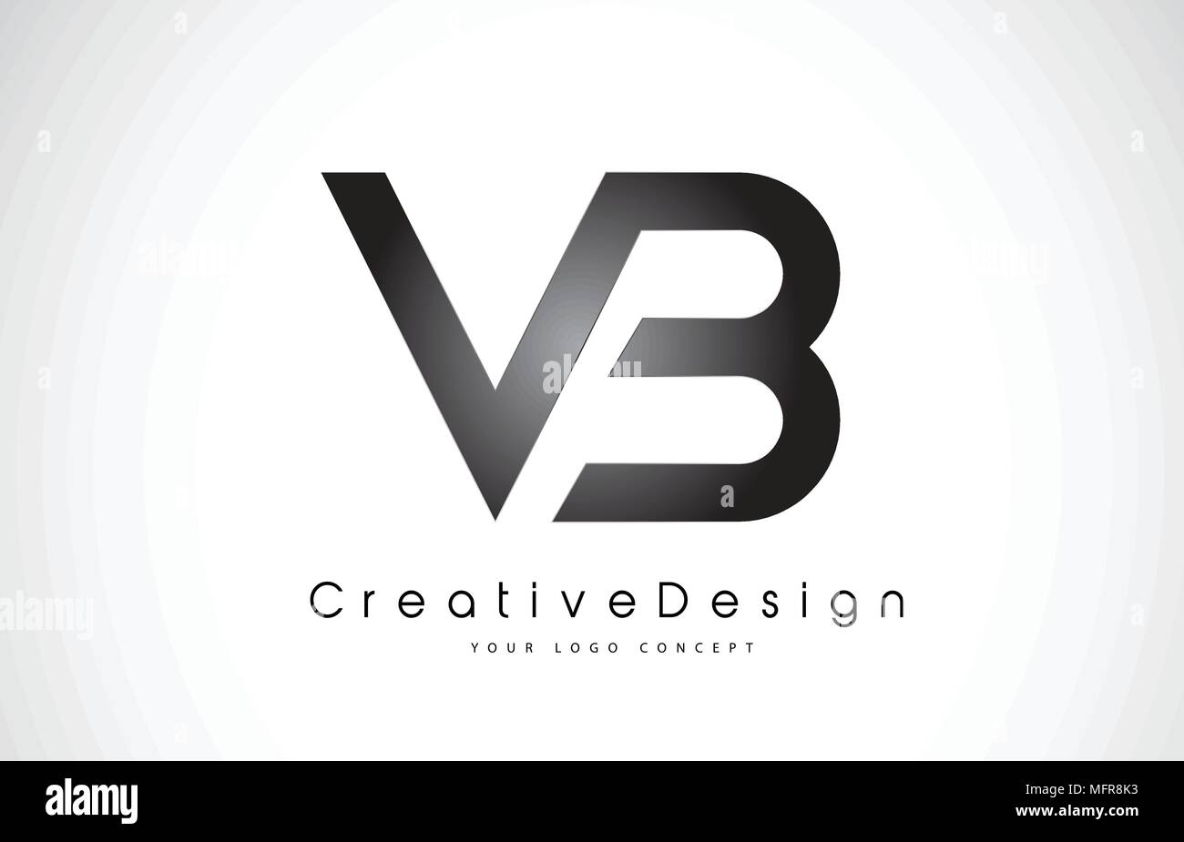 VB V B Letter Logo Design in Black Colors. Creative Modern Letters ...