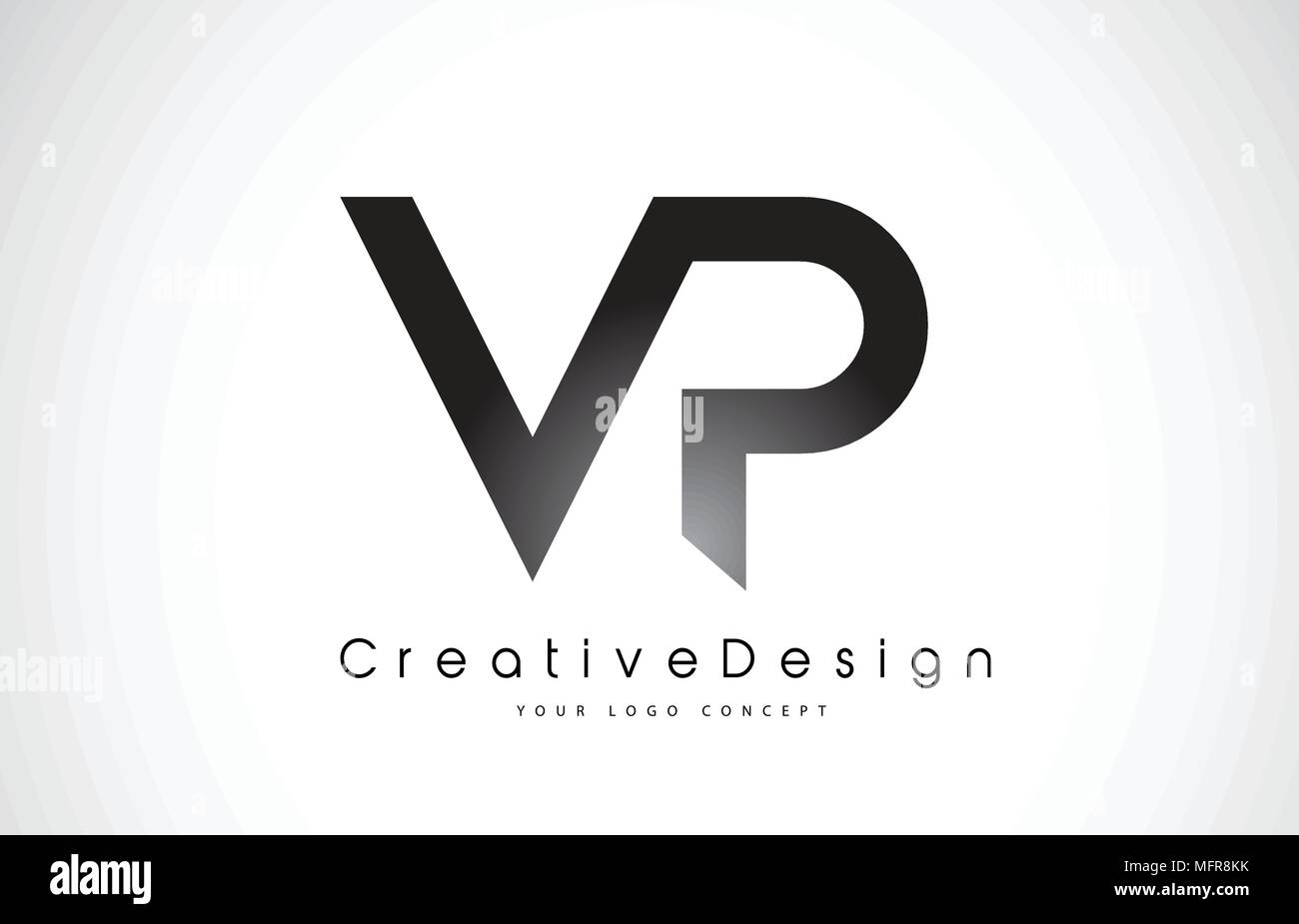 VP V P Letter Logo Design in Black Colors. Creative Modern Letters ...