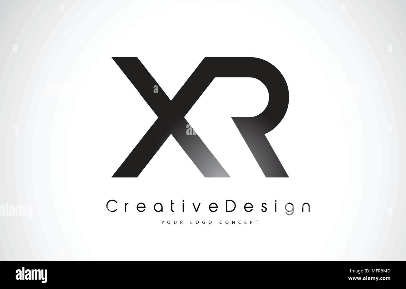 XR X R Letter Logo Design in Black Colors. Creative Modern Letters ...